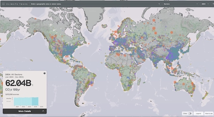 Climate TRACE toont realtime wereldwijde uitstoot van broeikasgassen